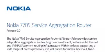 7705 Service Aggregation Router | Nokia Networks
